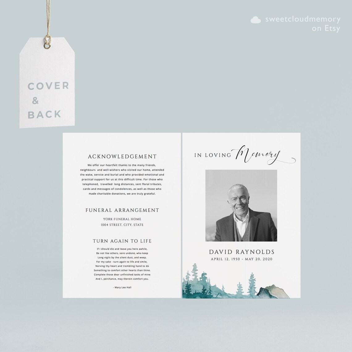 Classic Funeral Program Template Funeral Memorial Program - Etsy