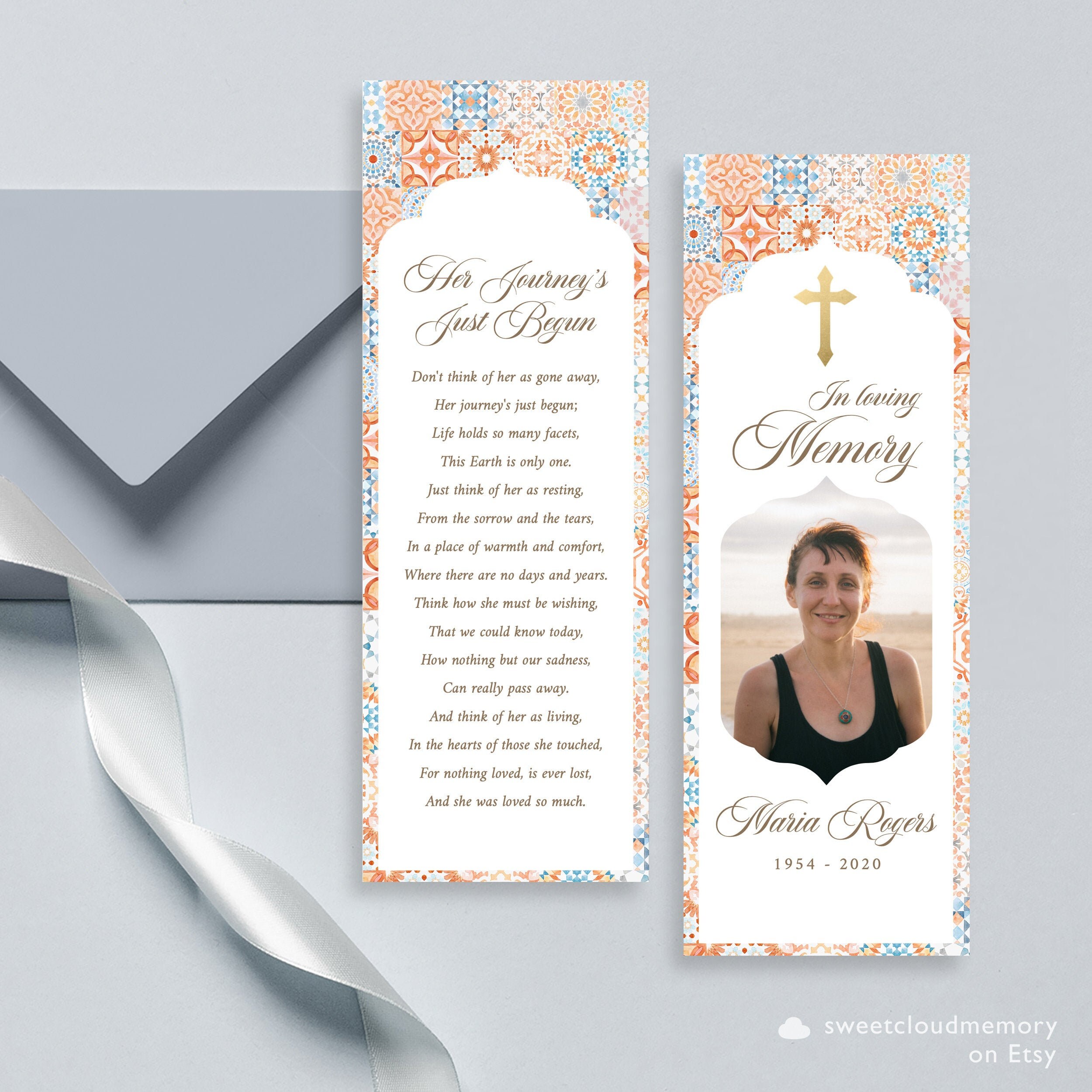 In Loving Memory Bookmarkorange Arch Funeral Bookmark - Etsy