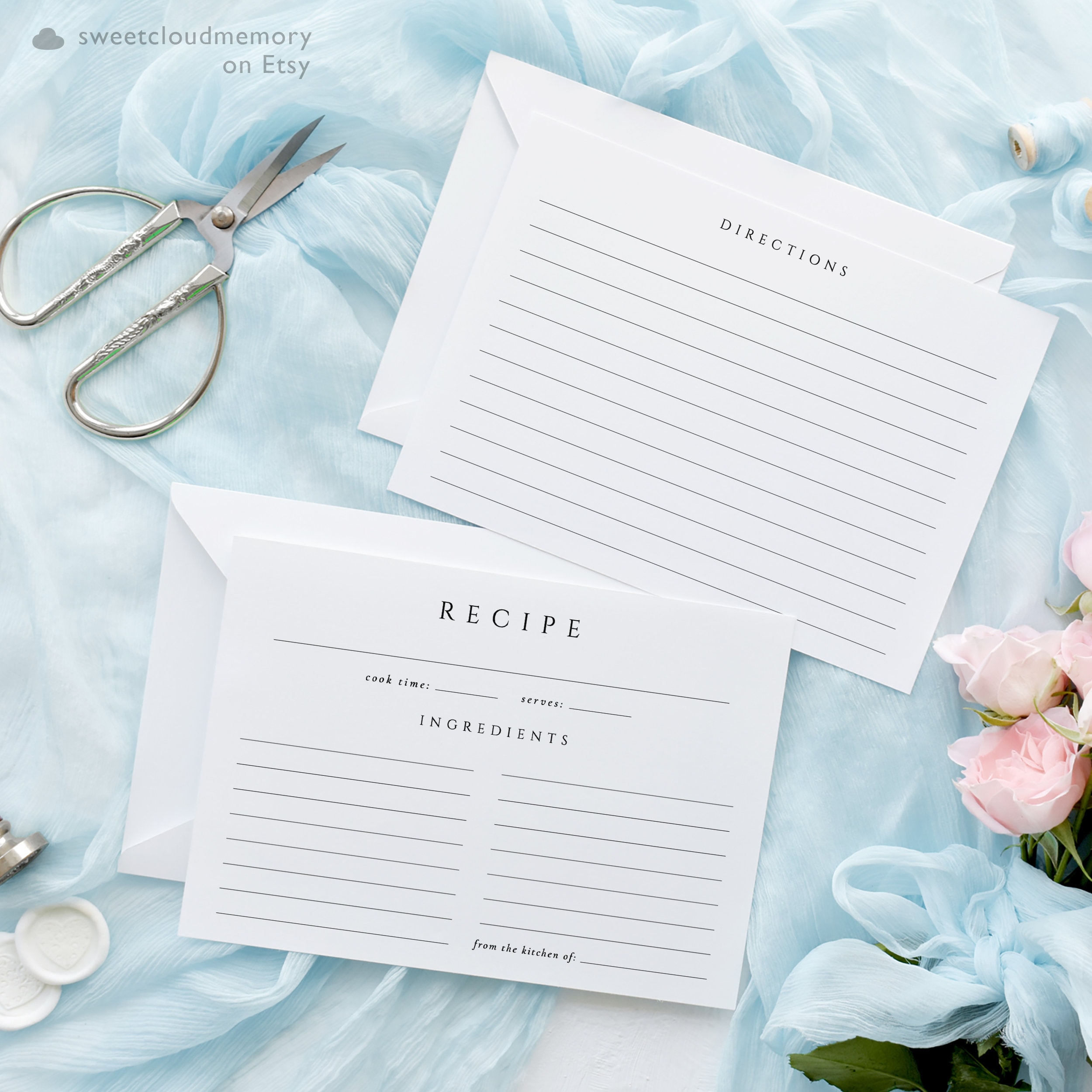 Kitchen Recipe Card Simple Recipe Card Template Kitchen Shower Double ...