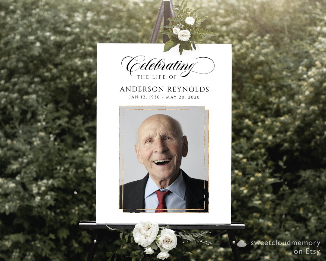 Gold Frame Celebrating the Life Sign Simple and Elegant Life ...