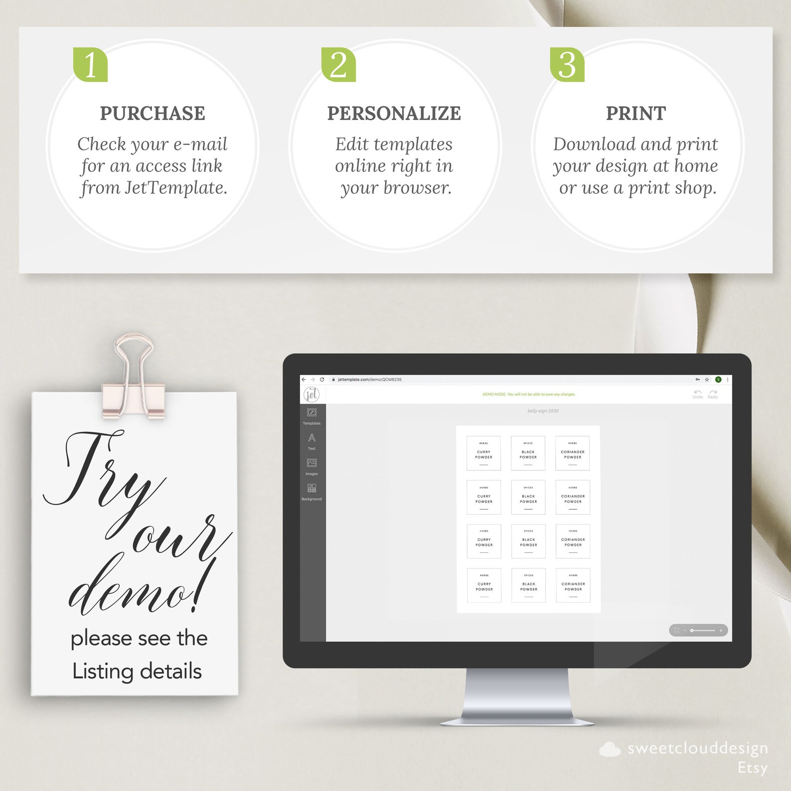 Editable Avery Spice Jar Labels Modern Minimalist Printable Spice Jar ...