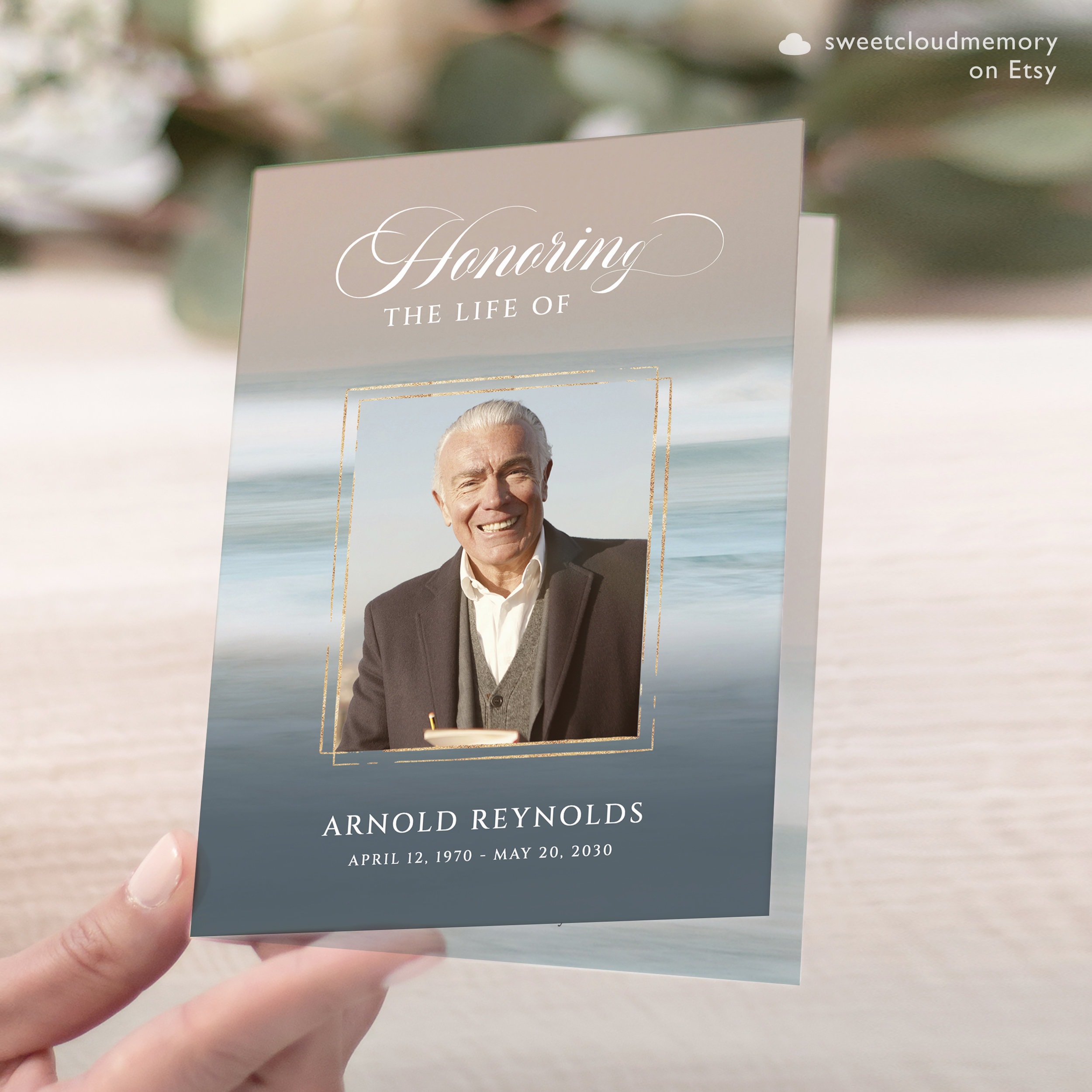 Ocean Funeral Program Template Seascape Funeral Memorial - Etsy