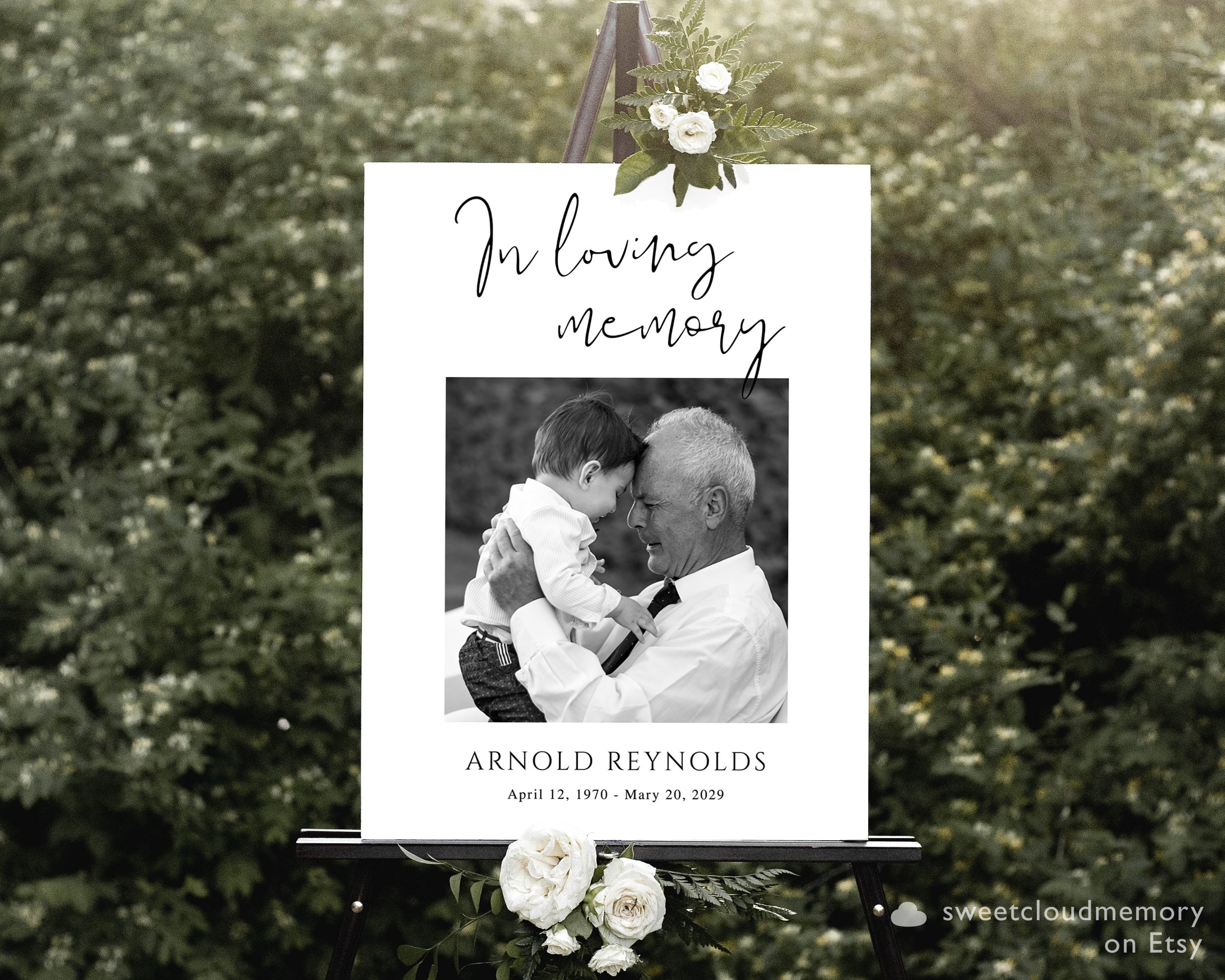 Minimalist Funeral Sign Canva Celebrating the Life Sign Simple Memorial ...