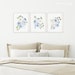 Steel Blue Floral Artwork Wall Art Print Dusty Blue Printable Flower ...