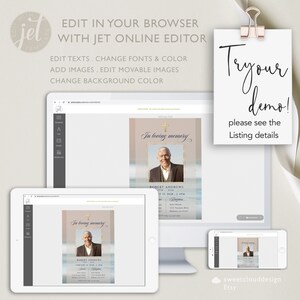 Ocean Funeral Invitation Template Seascape Photo Celebration of Life ...