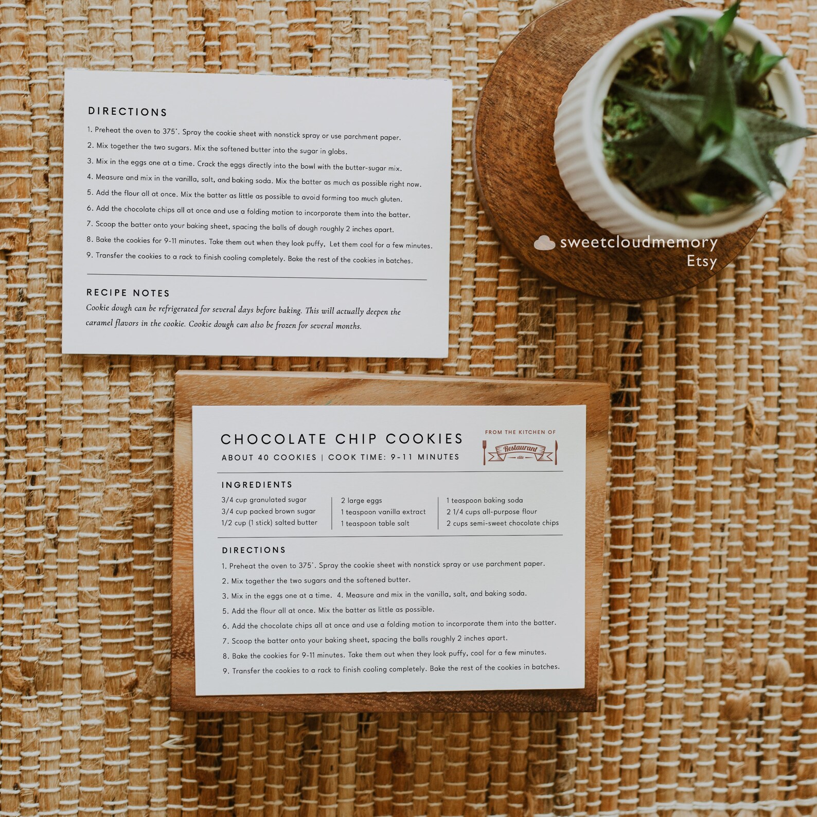 Business Minimal Recipe Card Template Editable Simple Recipe - Etsy