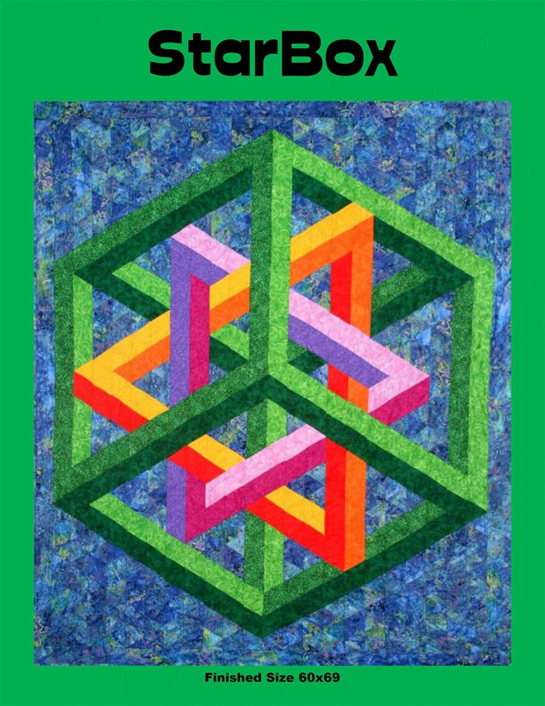STAR BOX 3-D Quilt Pattern EASY Beginner Project Make a 3D Quilt, Panel ...