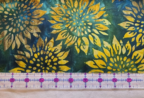 Batik Sunflowers Cotton Fabric by the QUARTER YARD. Multiple - Etsy