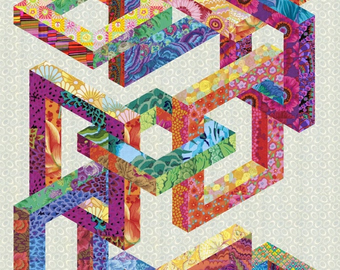 CHAIN LINKS STASH Quilt Pattern - Easy Beginner Friendly Project - 3D ...