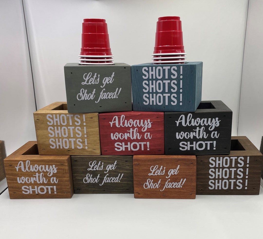 Mini Red Solo Shot Cup Dispenser - “it’s Always Shot O’ Clock” - Shots ...