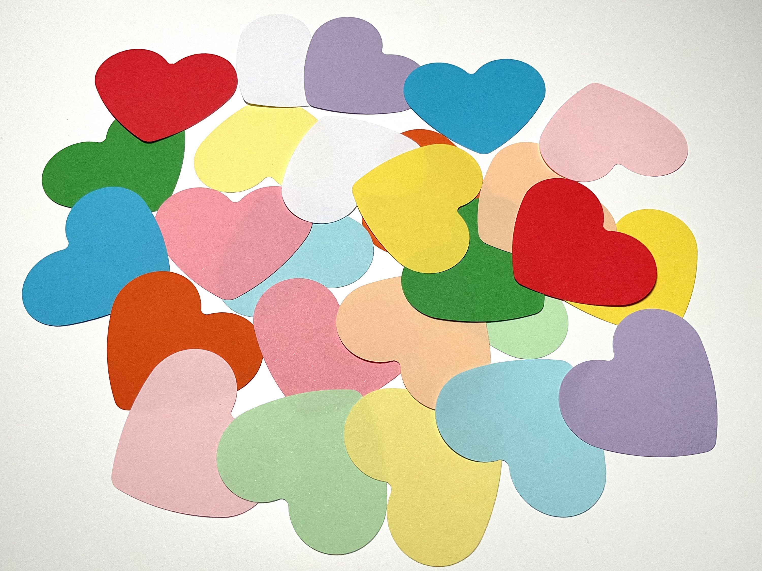 Paper Hearts 2 Inch in Bright Colours and Pastel Colours - Etsy UK
