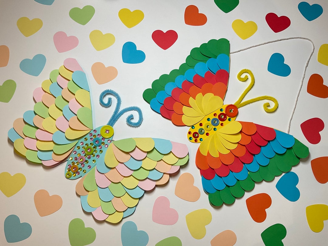 Paper Hearts Butterfly Craft Kit for Kids / Party Bag / Birthday Gift ...