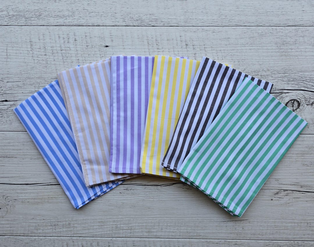 Striped Cotton Handkerchief: Eco-friendly Pocket Square - Etsy