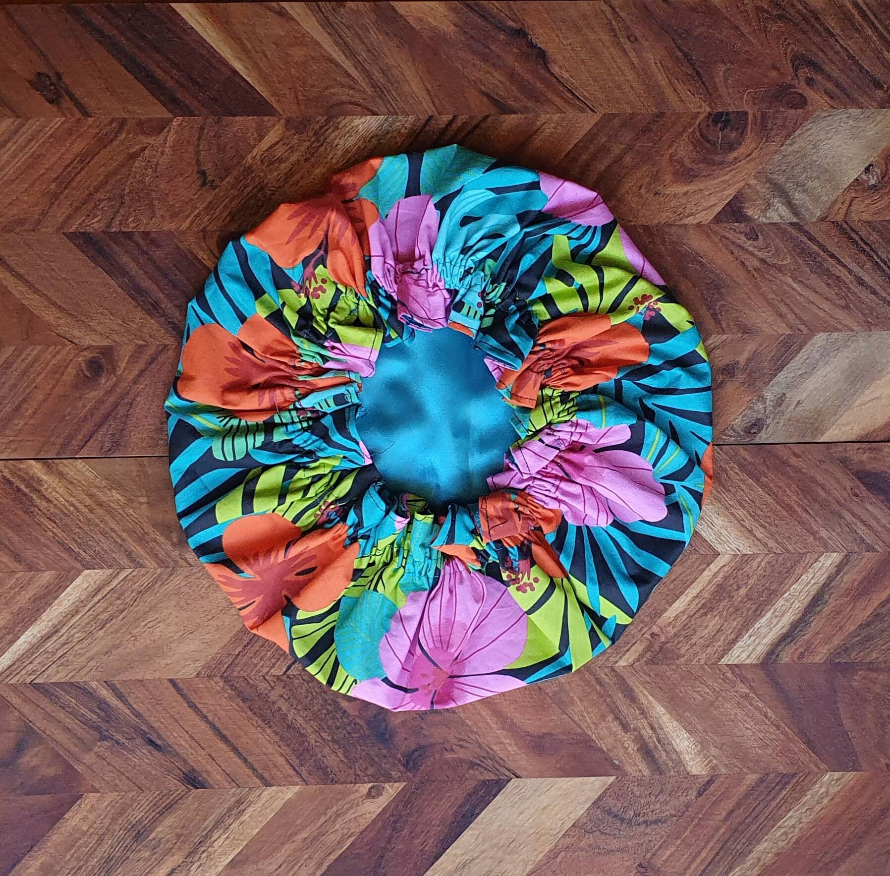 Womens Luxury Waterproof Shower Cap - Jade/black/pink/orange Hawaiian ...