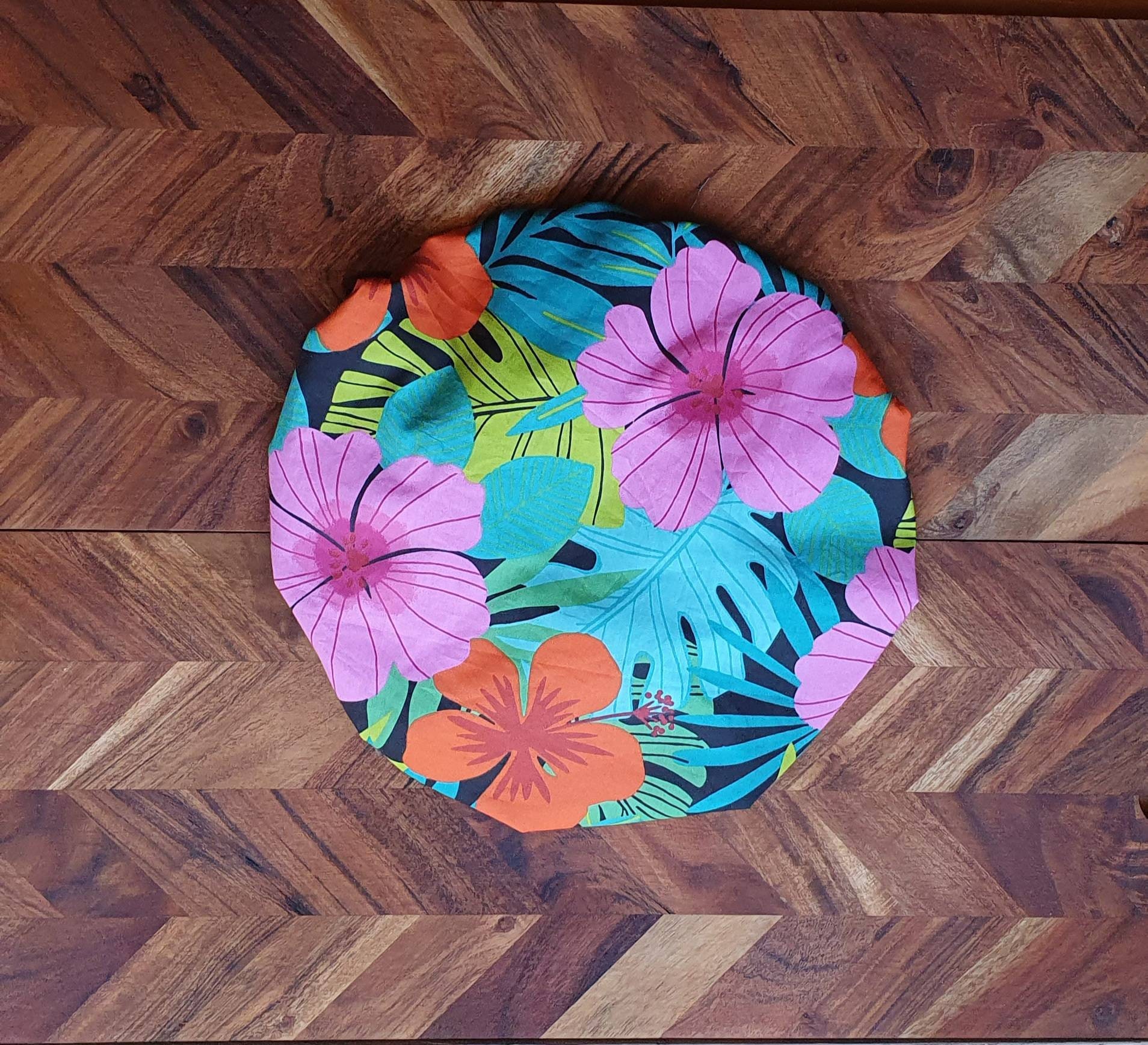 Womens Luxury Waterproof Shower Cap - Jade/black/pink/orange Hawaiian ...