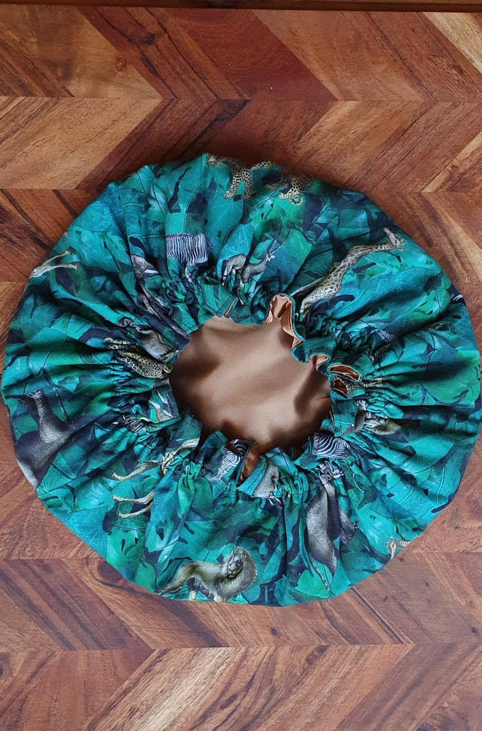 Womens Luxury Waterproof Shower Cap Green and Gold Jungle Print - Etsy