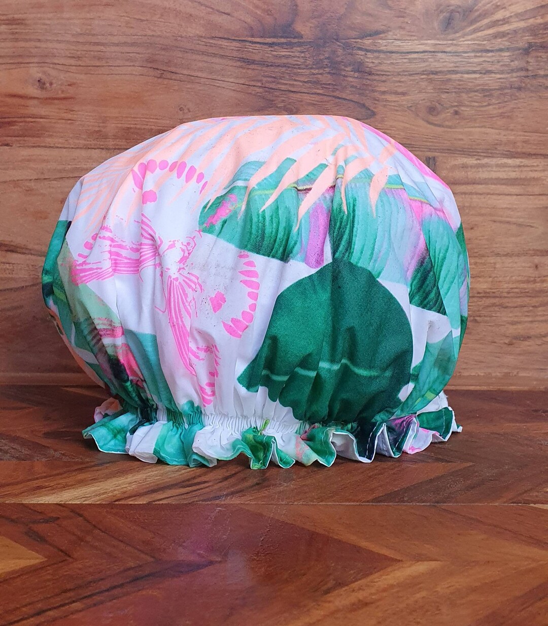 Womens Luxury Waterproof Shower Cap - Colorful Leaf Print - Etsy