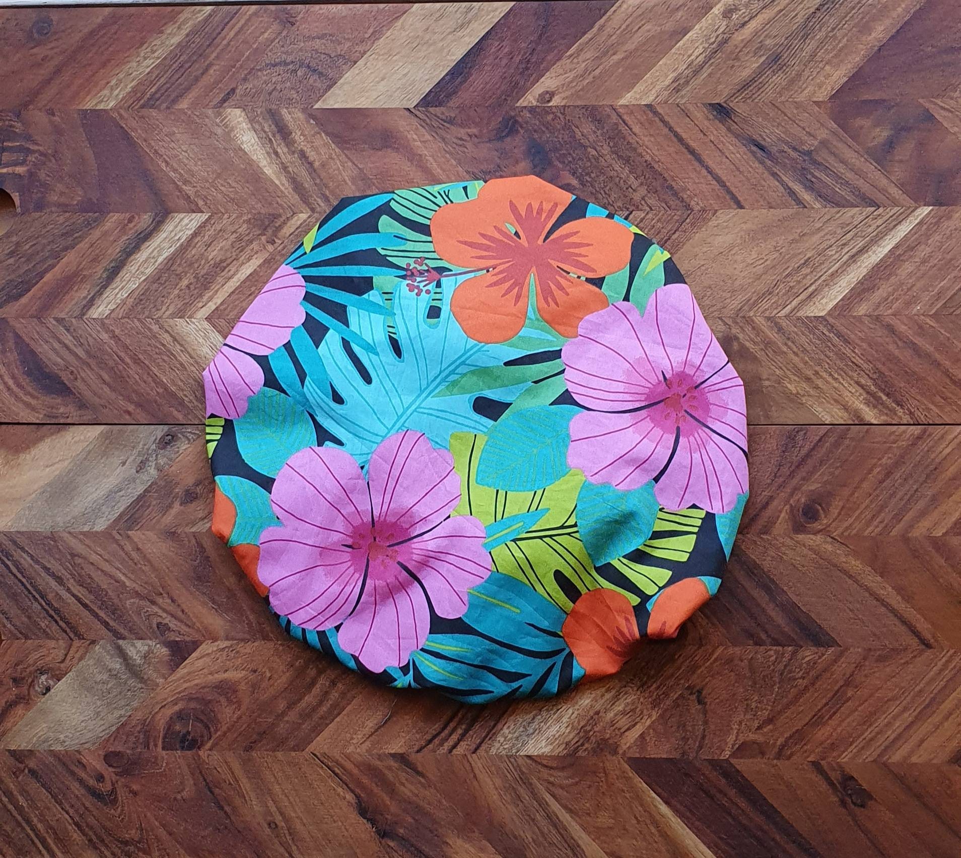 Womens Luxury Waterproof Shower Cap - Jade/black/pink/orange Hawaiian ...