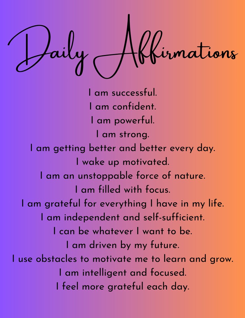 Daily Affirmation Print - Etsy