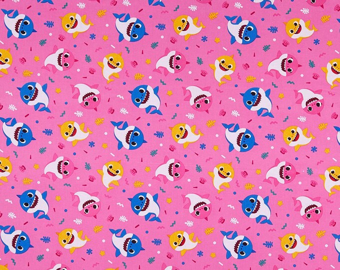 Baby Shark 100% Cotton Fabric - Etsy