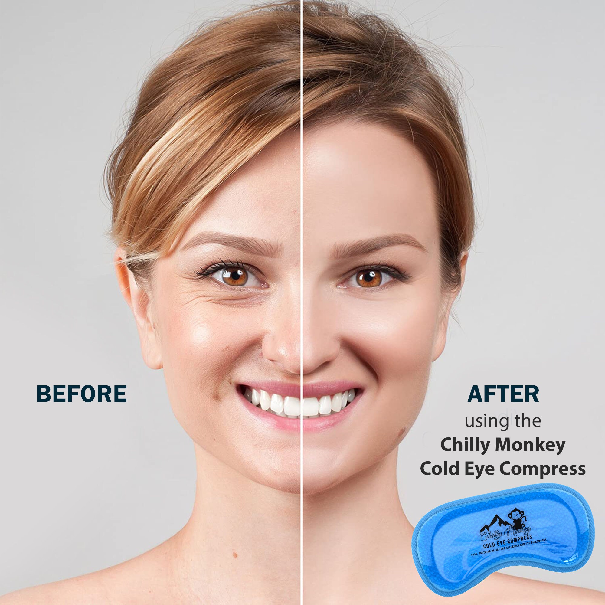 Chilly Monkey Cooling Eye Mask, Relaxing and Soothing Cold Eye Compress ...