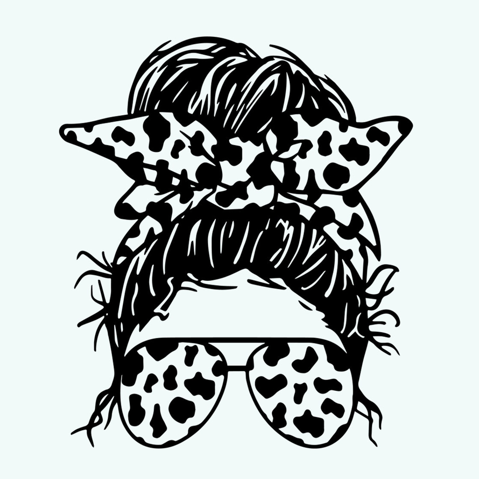 Cow Mom Svg Png Cow Print Mom Svg Mom Life Messy Bun Mama Cow Svg Hot