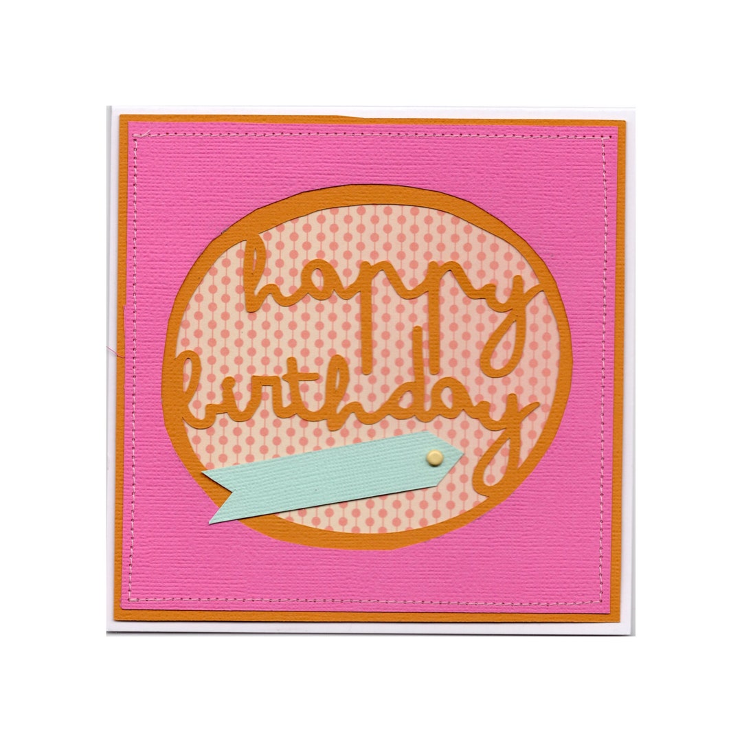 Pink Happy Birthday Card Handmade Greeting Card - Etsy