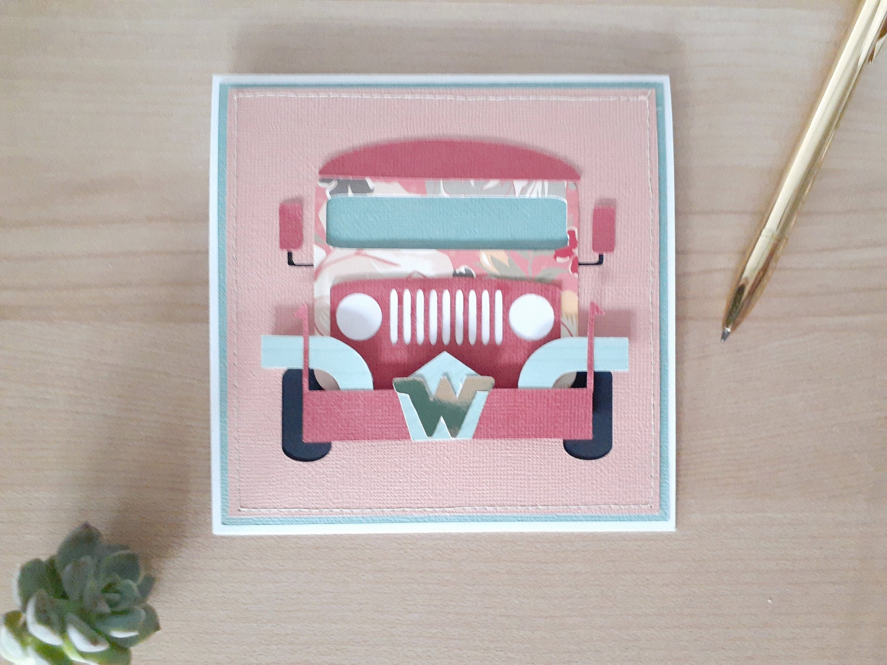 Jeepney Handmade Greeting Card / Pink Floral Wonder Woman - Etsy Australia