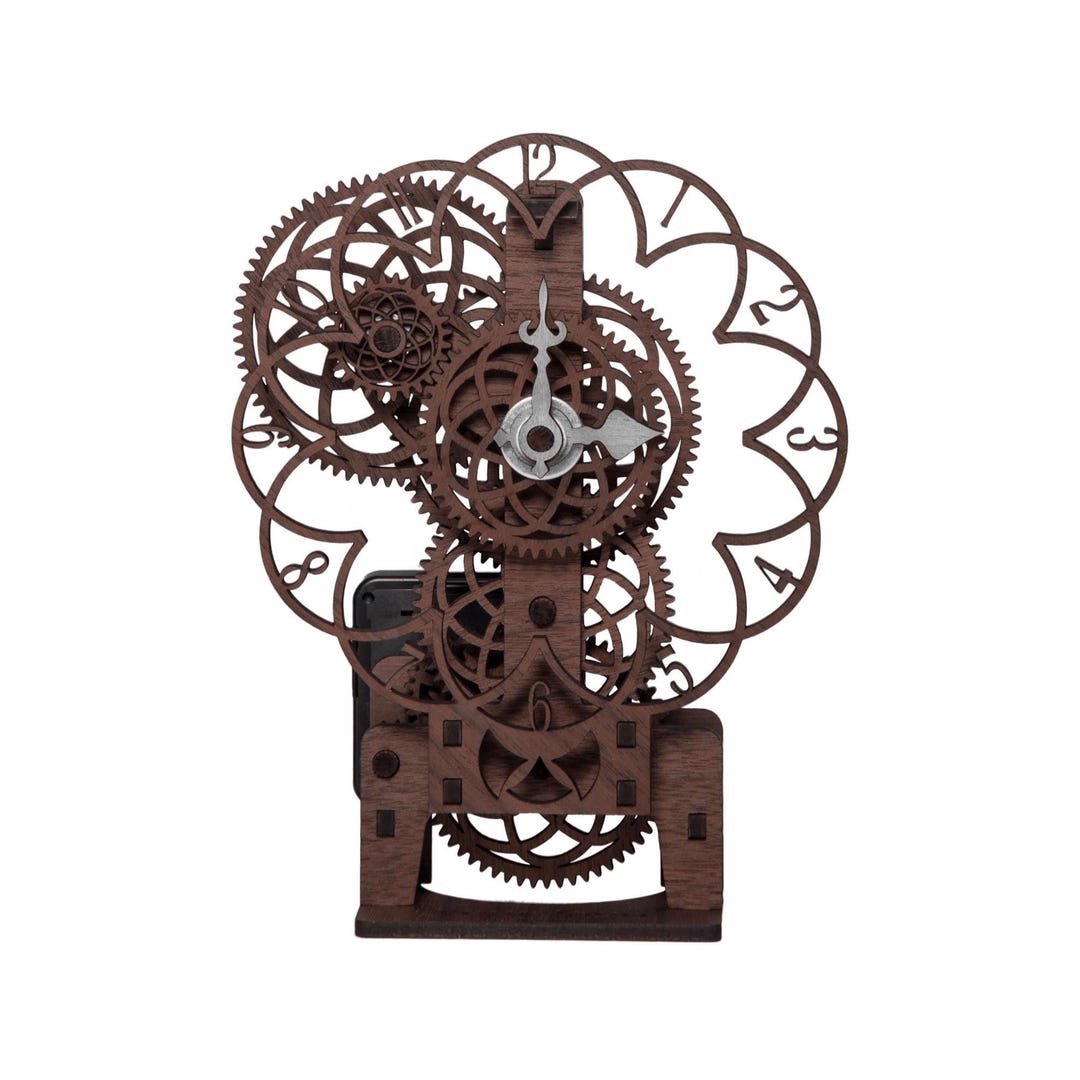 Wooden Modern Kinetic Desk Clock – Fully Assembled Desk Decor | Ready ...