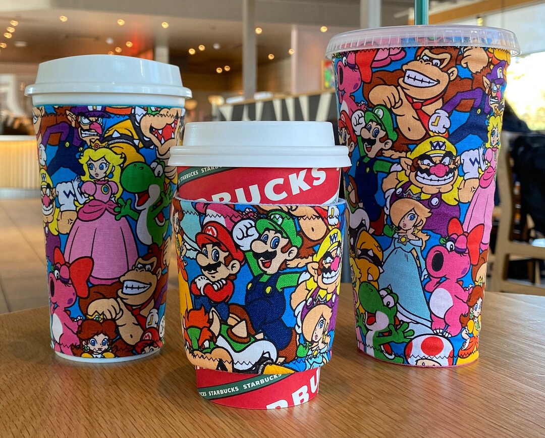 NINTENDO CHARACTERS Coffee Cup Cozy / Mario Luigi Donkey Kong Yoshi ...