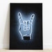Neon Sign Poster, Rock N Roll, Rock Hand Sign, Wall Decor - Etsy
