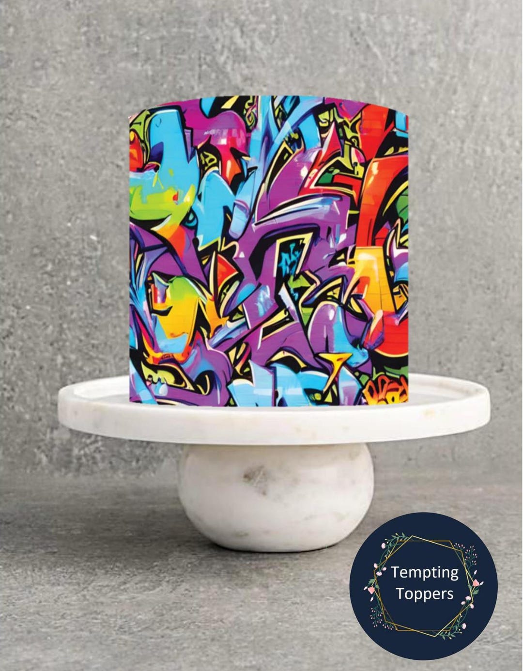 Edible Graffiti Cake Wrap, Wall Art Cake Topper, Art Cake Wrap ...