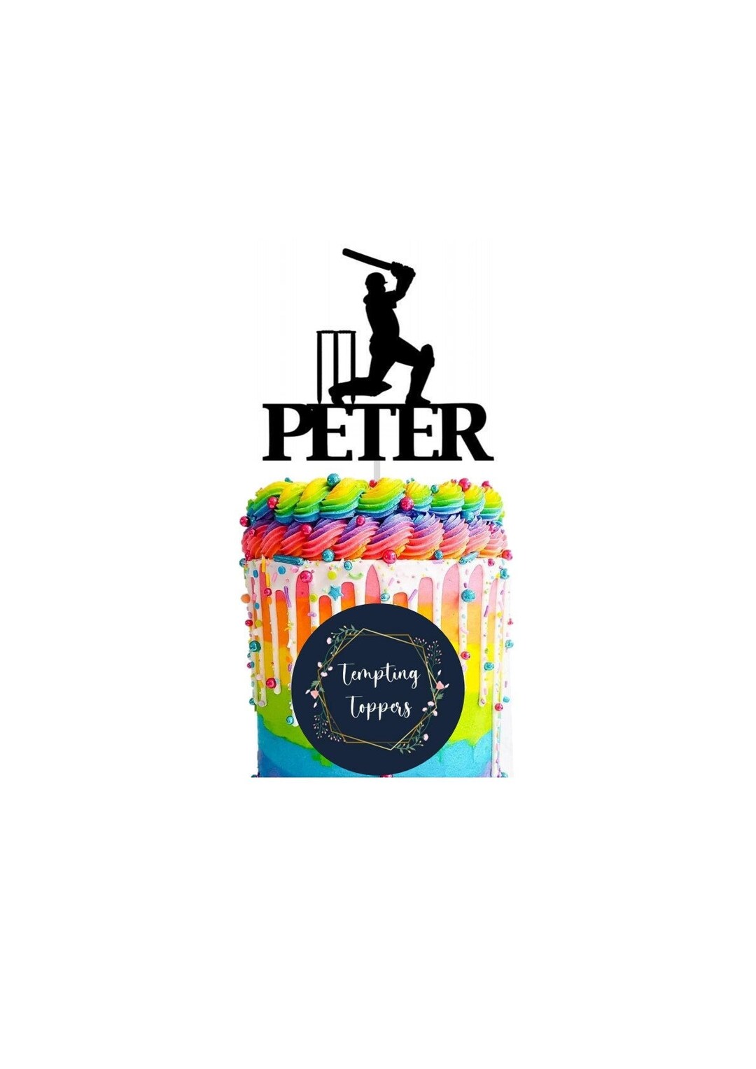 Personalised Cricket / Cricketer Cake Topper Personalised Cricket ...