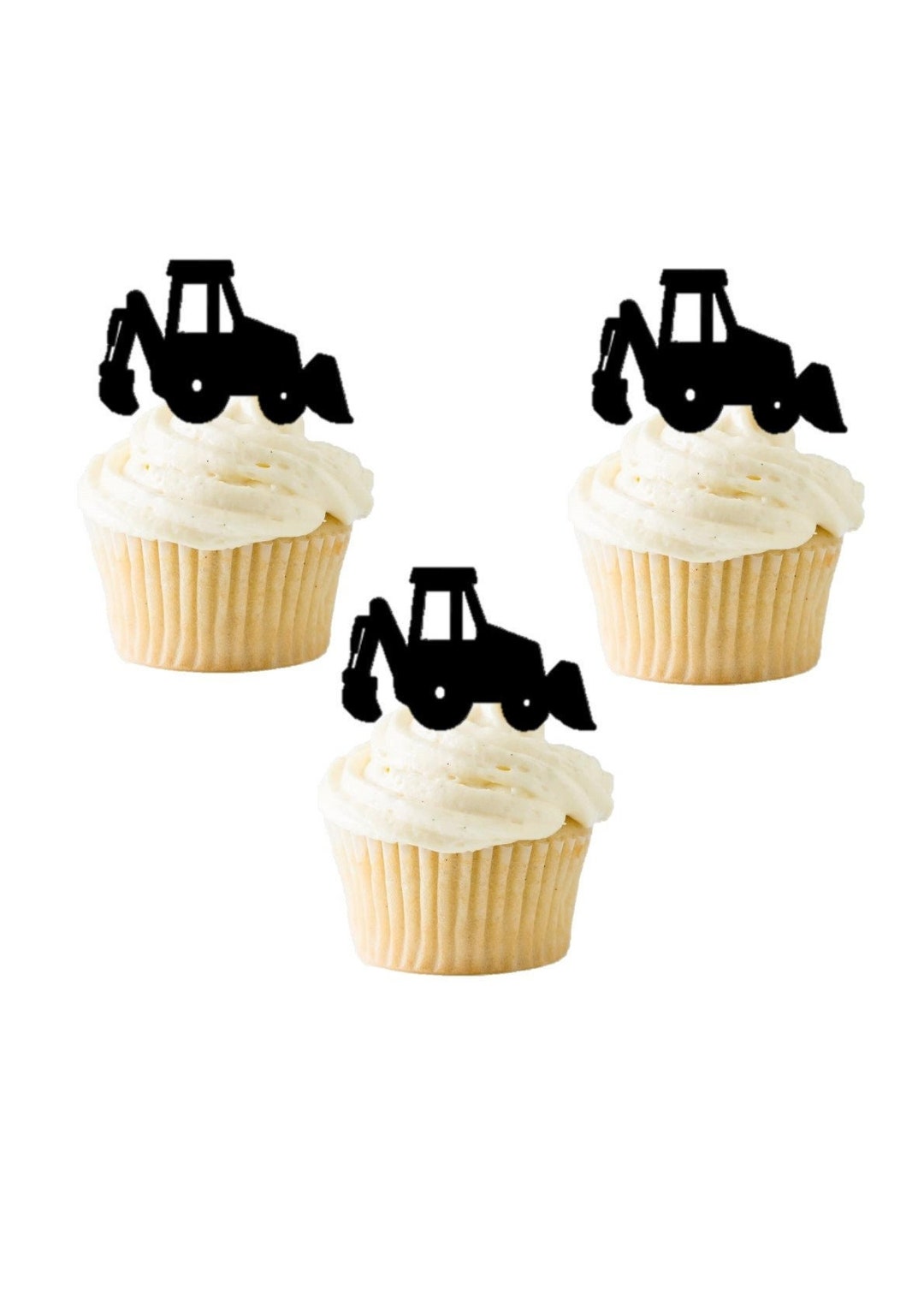 Digger Cupcake Toppers / Construction Cupcake Toppers / Digger - Etsy