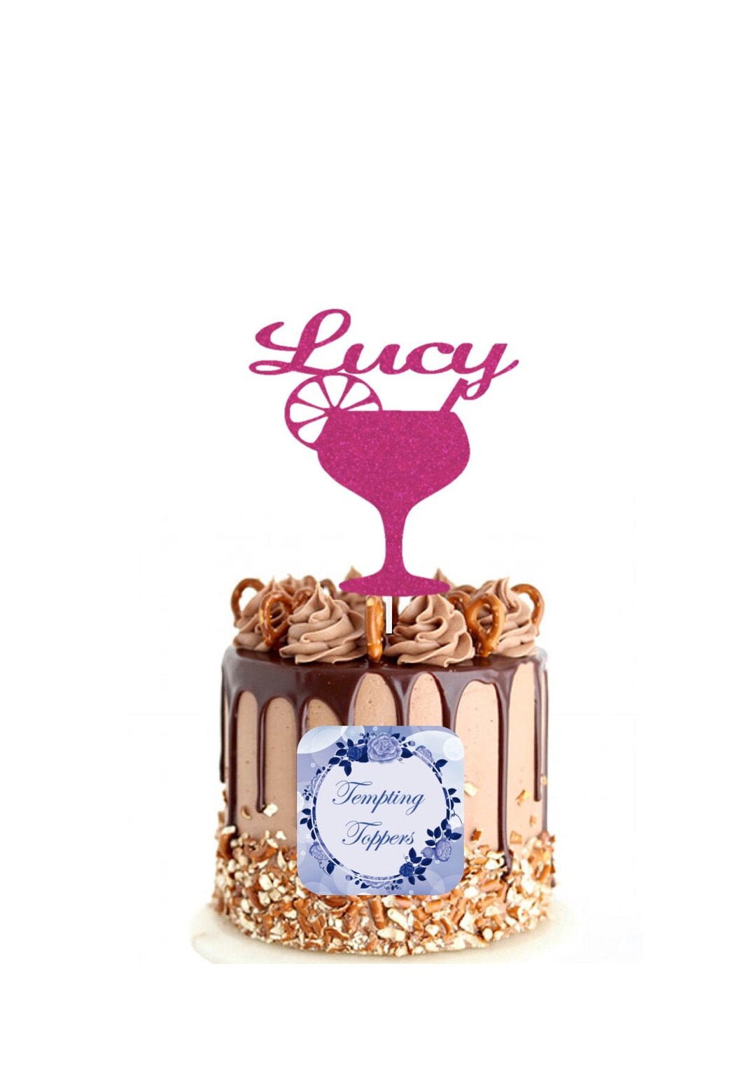 Personalised Cocktail Glass Cake Topper, Gin Glass Cake Topper, Wine ...