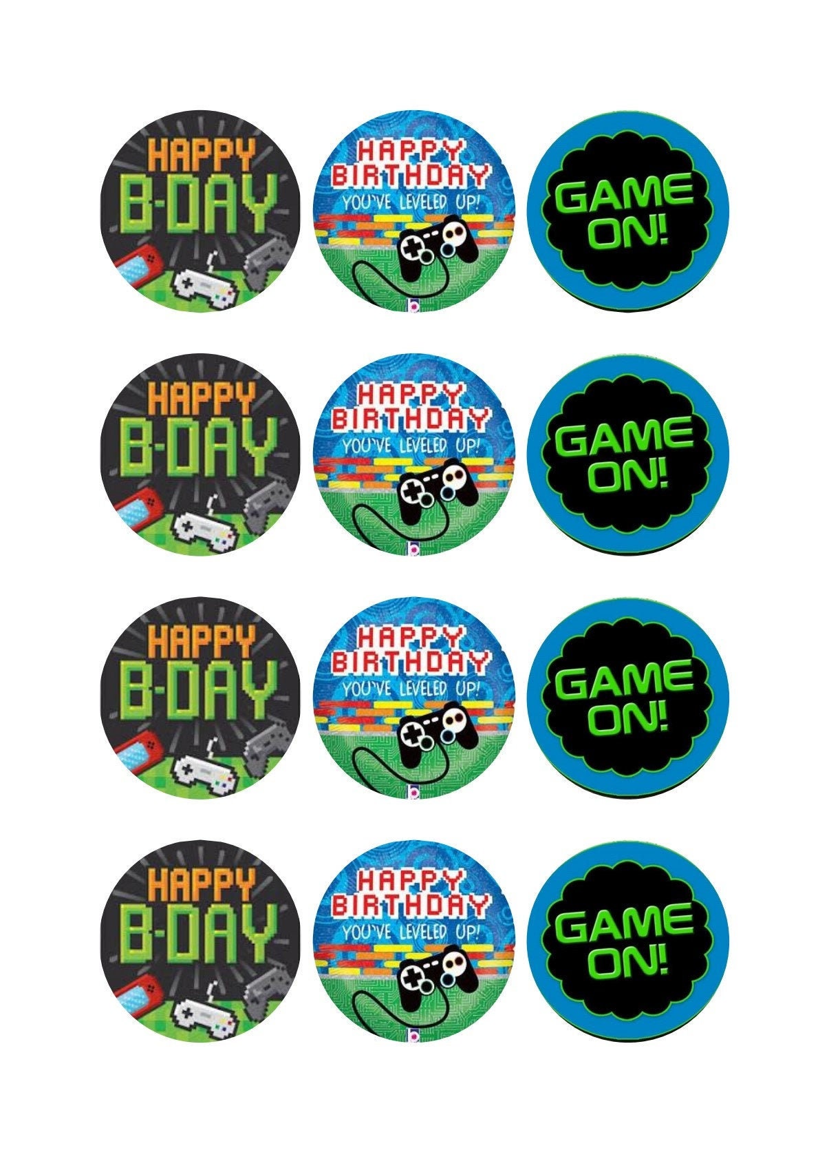 Gamer Cupcake Toppers / Gamer Birthday / Gamer Gifts / Labels - Etsy