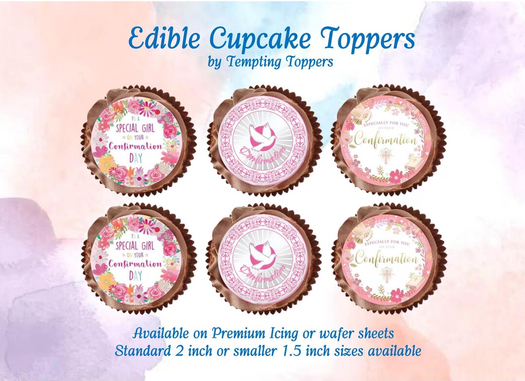 Edible Confirmation Cupcake Toppers - Edible Confirmation Day Toppers ...