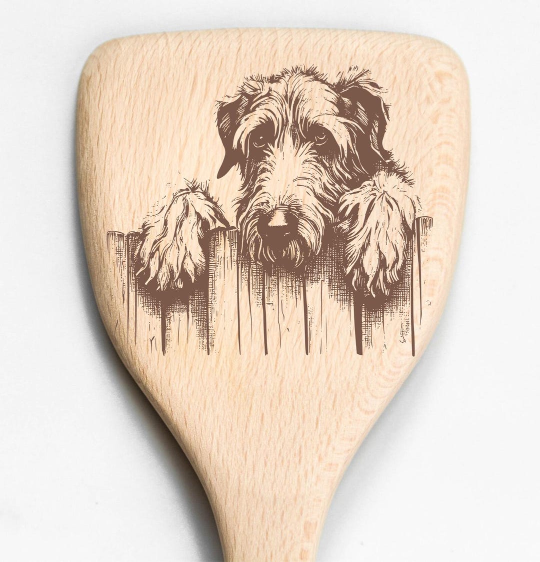 Irish Wolfhound Dog Beech Wood Spatula Laser Engraved - Etsy