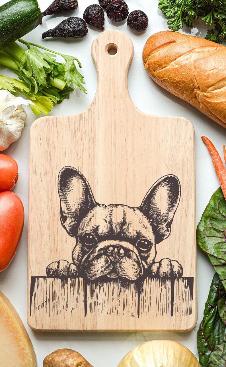 French Bulldog Dog Cheese Bread Charcuterie Cutting Board - Etsy