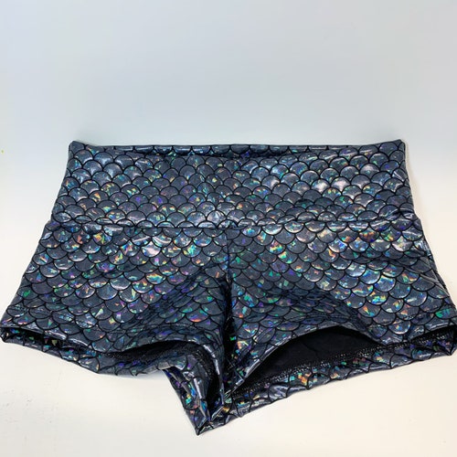 Holographic Mermaid Scales High Waisted Booty Shorts - Etsy