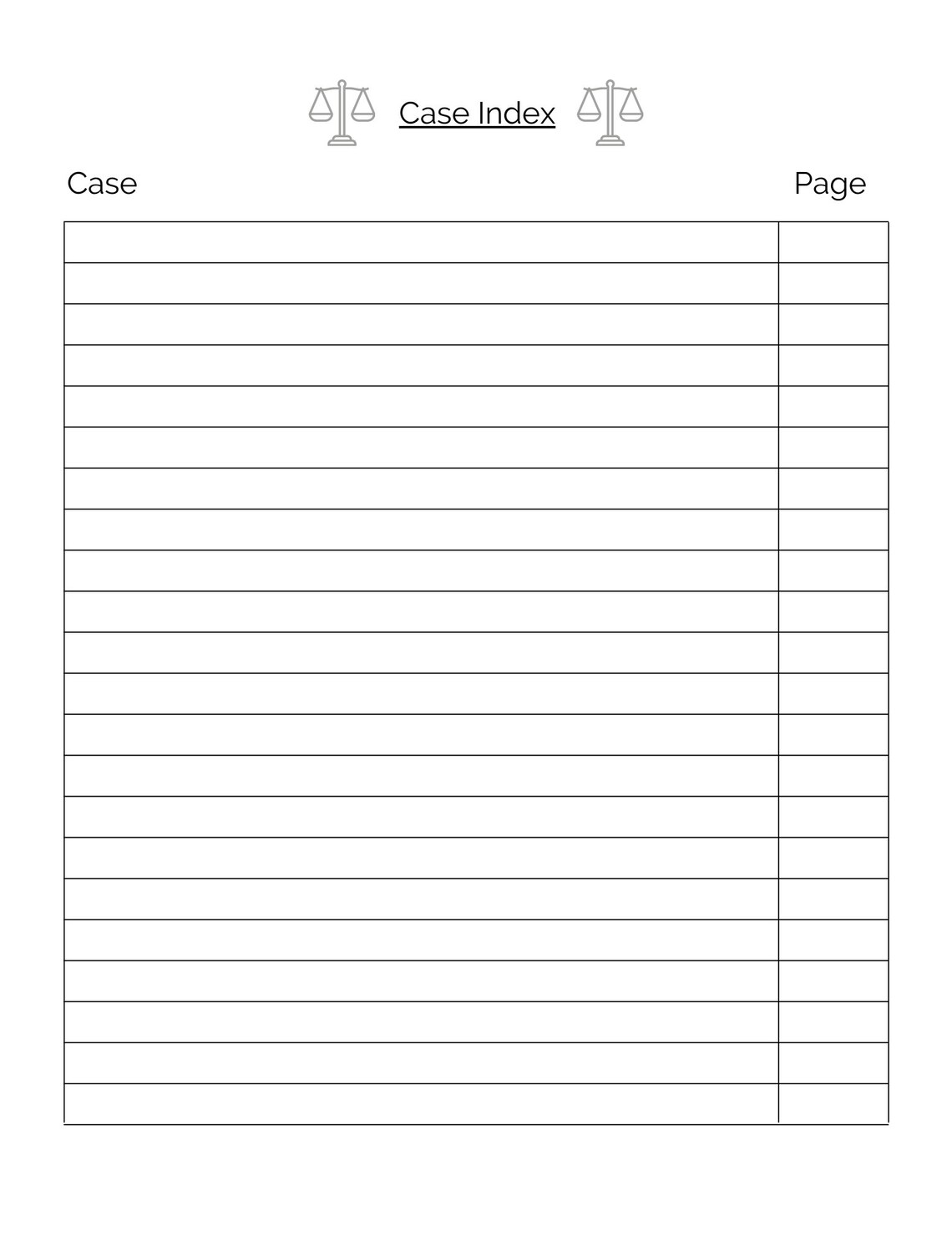 Law School Case Index| Law School Template | Law School Class Prep ...