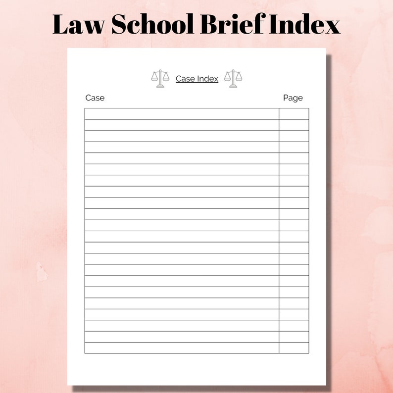 Law School Case Index| Law School Template | Law School Class Prep ...