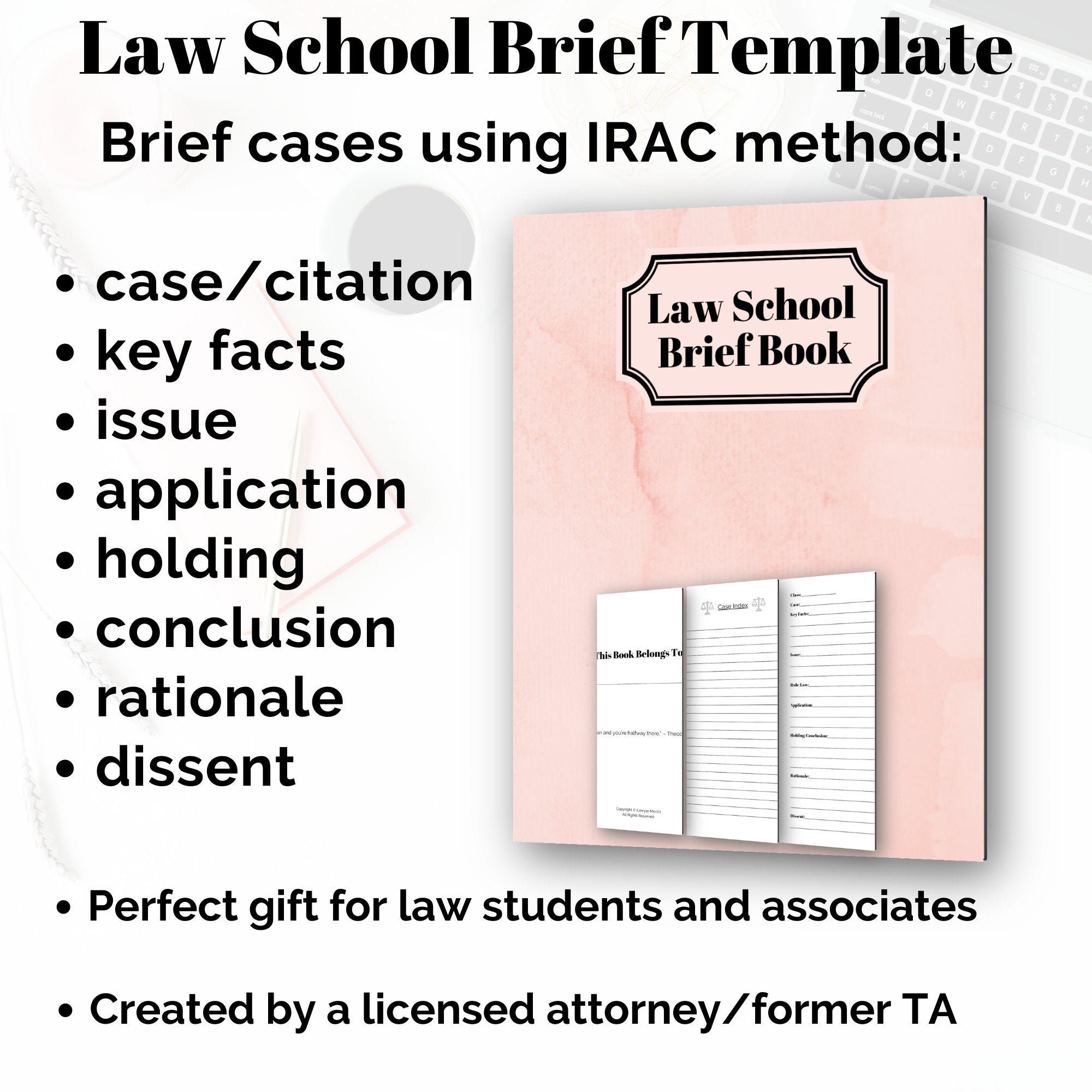 Law School Planner | Law School Template | Law School Case Brief | Law ...