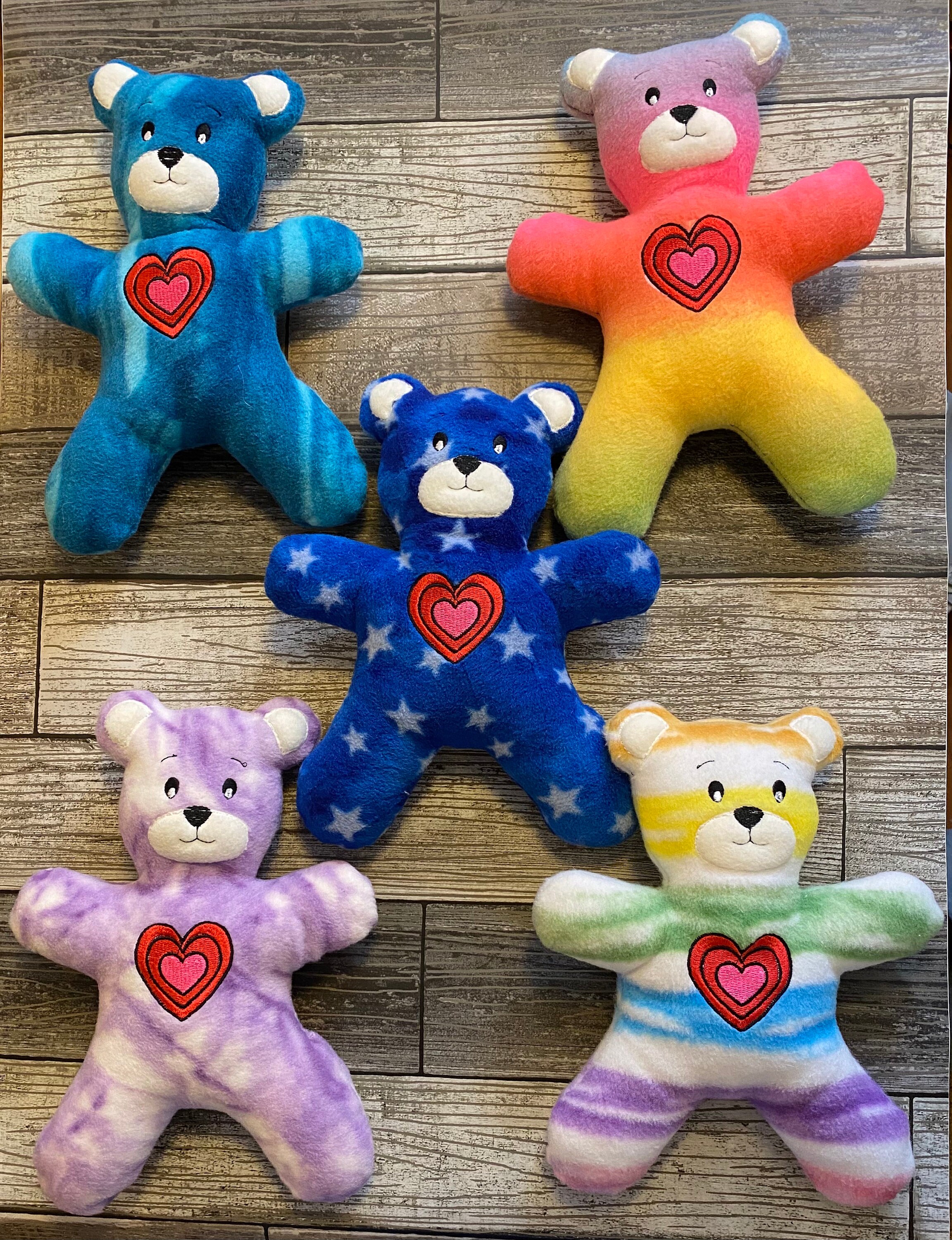 Embroidered/ Personalized Plush Fleece Bear Toy Patterned | Etsy