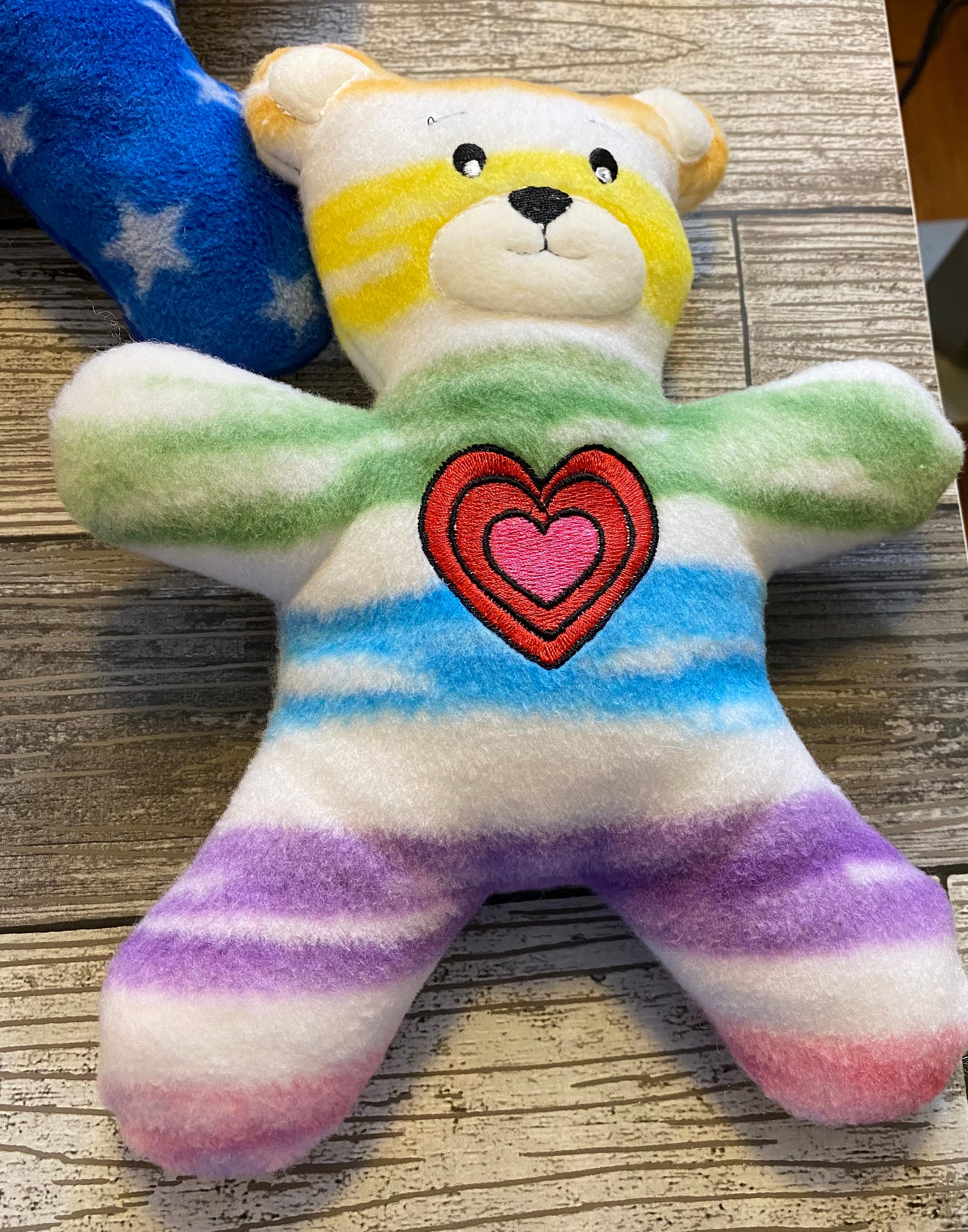 Embroidered/ Personalized Plush Fleece Bear Toy Patterned - Etsy