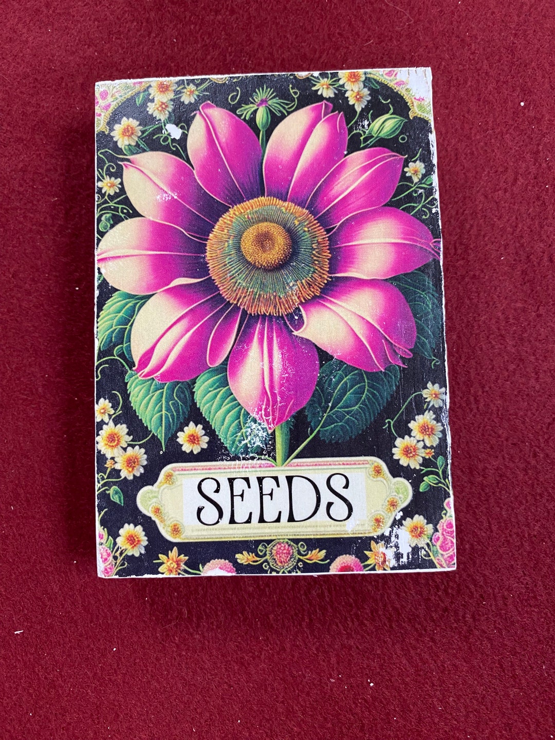 Recycled Wood Flower Seed Sign: Distressed Farmhouse Decor - Etsy