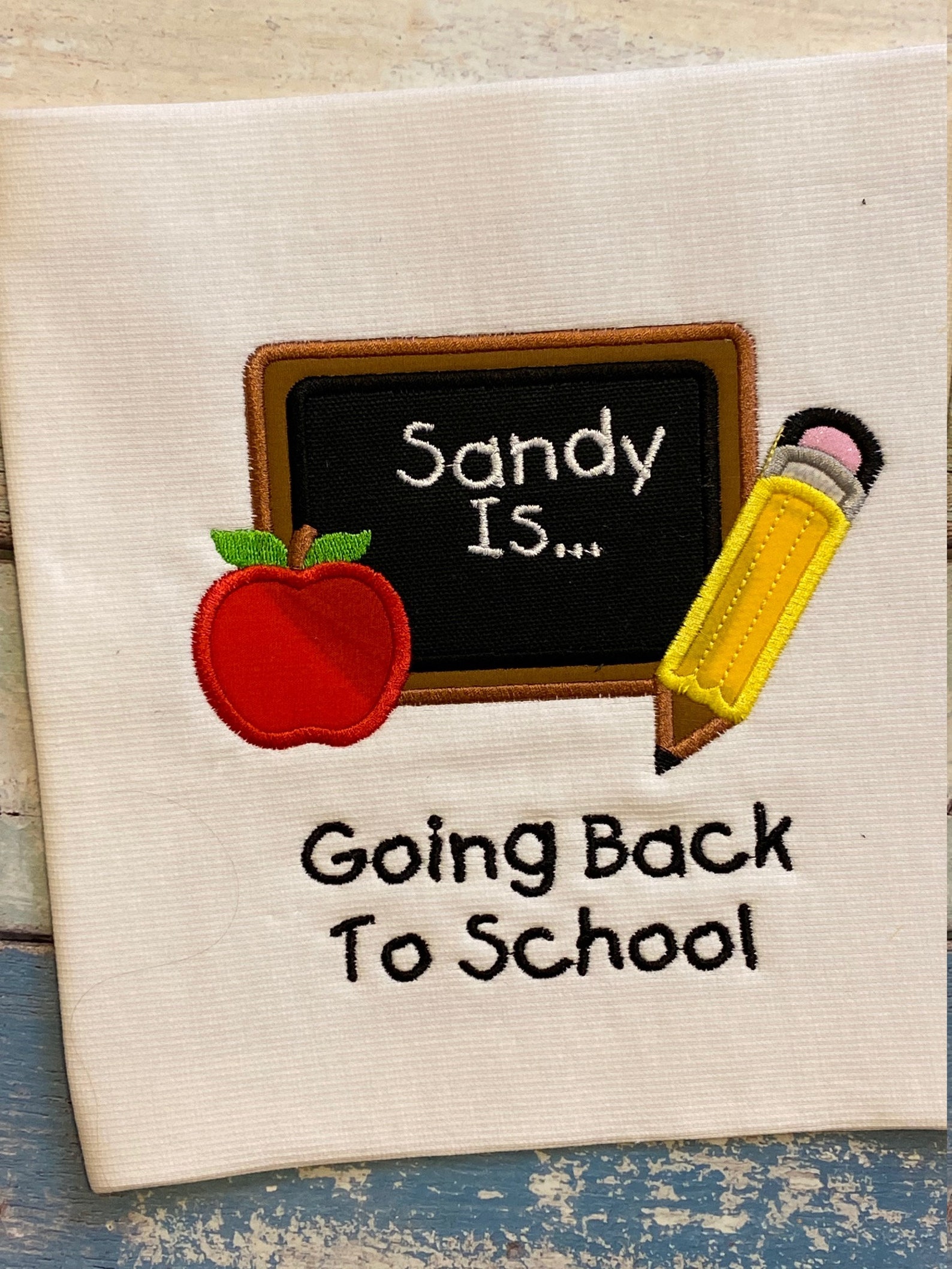 Personalized Embroidered Back to School Shirt: Chalkboard Applique - Etsy