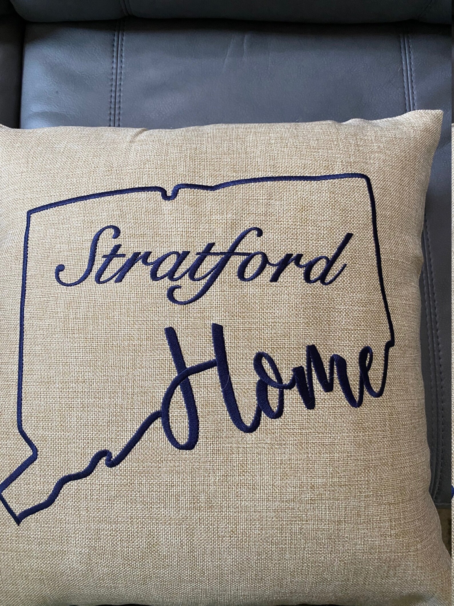 Embroidered Personalized Connecticut Home Pillow W/town Name Inside - Etsy