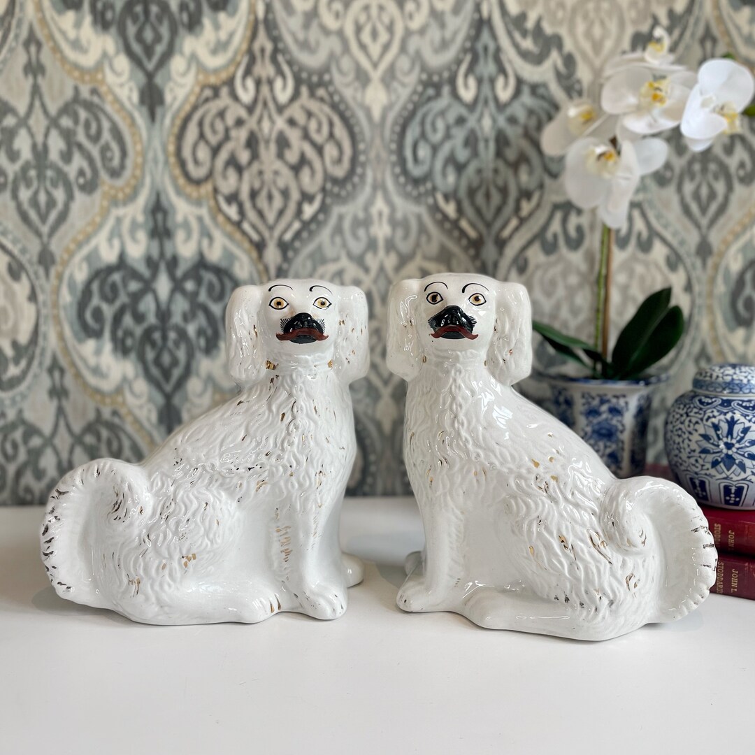 Superb Antique C.1870 English White & Gold Staffordshire - Etsy