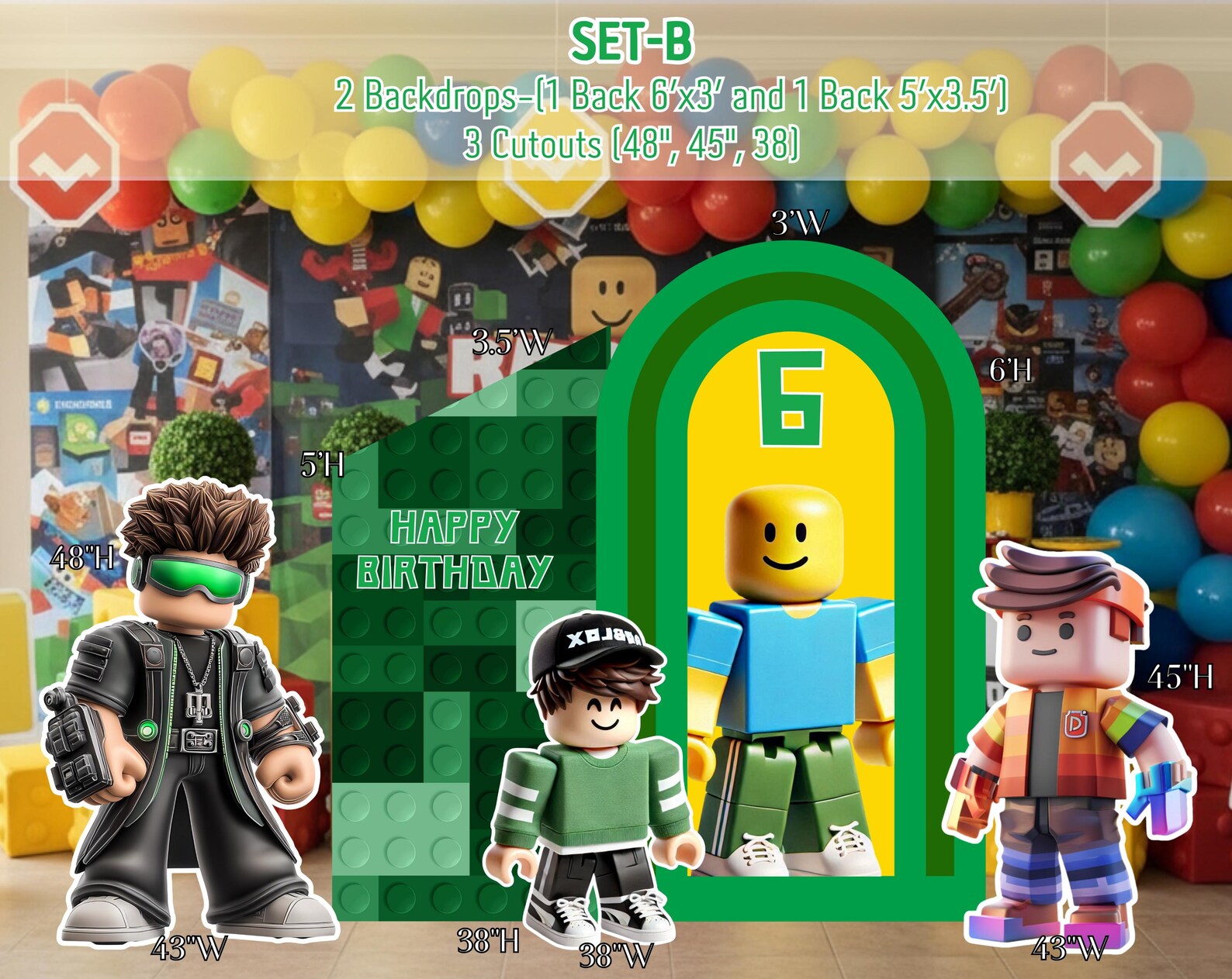 Block Game Party Backdrop & Cutouts - Etsy